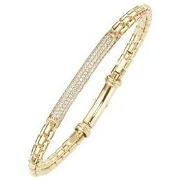 Armspange "in Kettenoptik, mit wei&szlig;en Zirkonia, Silber 925", gold, Giorgio Martello MILANO, Armb&auml;nder, Damen, onesize, Silber 925 (Sterlingsilber), Armspange