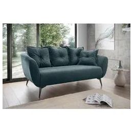 2,5-Sitzer Home Affaire "Baggio, Breite 196 cm zeitlos & elegant, bequem", ocean, B:196cm H:94cm T:103cm, 100% Polyester, Sofas, schwarze Metallf&uuml;&szlig;e
