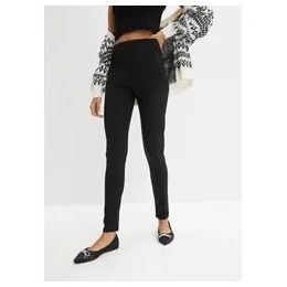 Thermoleggings bonprix "Highwaist Thermo-Leggings mit breitem Bequembund", Damen, Gr. 48/50 (XL), N-Gr, schwarz, Obermaterial: 92% Polyester, 8% Elasthan, skinny fit, Hosen, aus Polyester und Elasthan, breiter Bequembund, Skinny Fit