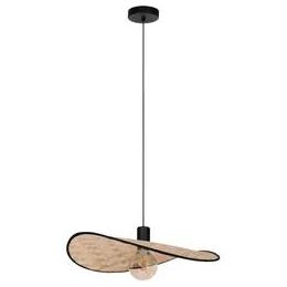 Eglo H&auml;ngeleuchte "Marywell Pendelleuchte, Wohnzimmerlampe aus Bambus und Metall, Lampe", schwarz, 1, H: 110cm, 1 Stk., Leuchten, H&auml;ngeleuchte - L50 x B34,5 x H110 cm - schwarz - 1X40W exkl., H&auml;ngeleuchte