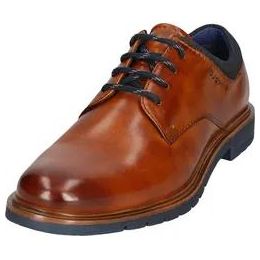 Schn&uuml;rschuh Bugatti, Herren, Gr. 43, cognac, Leder, Textil, Schuhe Schn&uuml;rschuh, Halbschuh, Business-Schn&uuml;rer, Anzugschuh mit softem Schaftrand