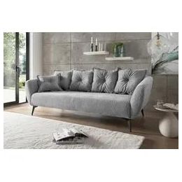 3-Sitzer Home Affaire "Baggio Breite 236 cm, modernes Sofa, hoher Fu&szlig;, bequem", grau, B:236cm H:94cm T:103cm, 100% Polyester, Sofas, schwarze Metallf&uuml;&szlig;e