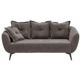 2,5-Sitzer Home Affaire "Baggio, Breite 196 cm zeitlos & elegant, bequem", grau, braun, B:196cm H:94cm T:103cm, 100% Polyester, Sofas, schwarze Metallf&uuml;&szlig;e