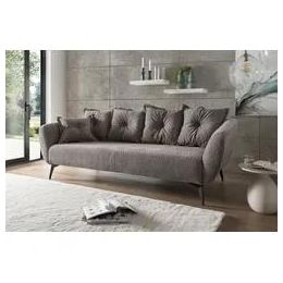 3-Sitzer Home Affaire "Baggio Breite 236 cm, modernes Sofa, hoher Fu&szlig;, bequem", grau, braun, B:236cm H:94cm T:103cm, 100% Polyester, Sofas, schwarze Metallf&uuml;&szlig;e