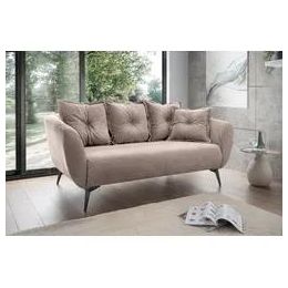 2,5-Sitzer Home Affaire "Baggio, Breite 196 cm zeitlos & elegant, bequem", beige, B:196cm H:94cm T:103cm, 100% Polyester, Sofas, schwarze Metallf&uuml;&szlig;e