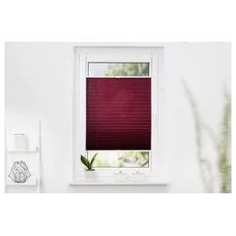 Plissee K-home "Klemmfix Pisa" Gr. 35, rot (bordeaux), B:35cm H:130cm, Obermaterial: 100% Polyester, Plissees, Crushed-Optik