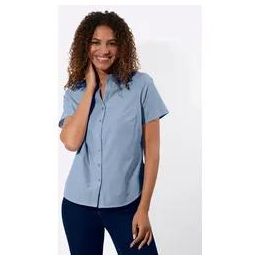 Hemdbluse Casual Looks, Damen, Gr. 36, bleu, 50% Baumwolle, 50% Polyester, unifarben, Blusen Hemdbluse