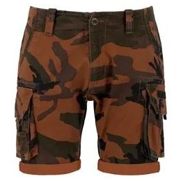 Shorts Alpha Industries "Crew Short Camo", Herren, Gr. 33, Normalgr&ouml;&szlig;en, burned camo, Obermaterial: 98% Baumwolle, 2% Elastan, Hosen Shorts