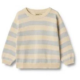 Sweater Wheat "Wheat Strickpullover Morgan", Jungen, Gr. 110, soft blau stripe, 100% Baumwolle, Rundhals, Sweatshirts Sweater