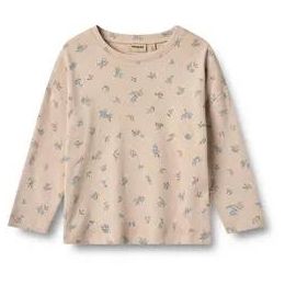 Longsleeve Wheat "Wheat T-shirt L/S Thilda", M&auml;dchen, Gr. 128, warm sand flowers, 100% Baumwolle, gebl&uuml;mt, normal, Rundhals, Shirts