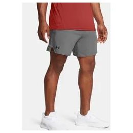 Shorts Under Armour "UA VANISH WOVEN 6IN SHORTS", Herren, Gr. M, N-Gr, castlerock,, schwarz, Obermaterial: 100% Polyester, Hosen Shorts, sportlicher Stil, f&uuml;r vielseitige Aktivit&auml;ten, leichtes Material
