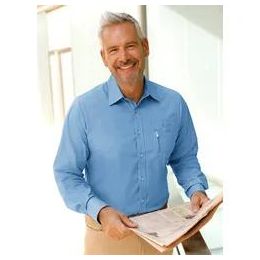 Langarmhemd Marco Donati, Herren, Gr. 43/44, Normalgr&ouml;&szlig;en, himmelblau, 68% Baumwolle, 29% Polyester, 3% Elasthan, unifarben, klassisch, Hemden