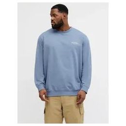 Jack & Jones PlusSize Sweatshirt "JJEARCHIVE GRAPHIC SWEAT CN NOOS PLS", Herren, Gr. 4XL, blau mirage, angeraute Sweatware, Obermaterial: 80% Baumwolle, 20% Polyester, JACK & JONES PLUSSIZE, unifarben, relaxed fit normal, Rundhals, Rippb&uuml;ndchen, Sweatshirts Sweatshirt, Baumwollmischung, relaxed fit