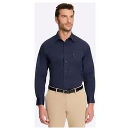 Langarmhemd Marco Donati, Herren, Gr. 43/44, Normalgr&ouml;&szlig;en, marine, 68% Baumwolle, 29% Polyester, 3% Elasthan, unifarben, klassisch, Hemden