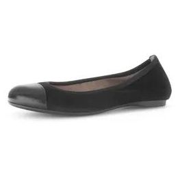Ballerina Gabor, Damen, Gr. 39, schwarz, Glattleder, Veloursleder, Schuhe Ballerina, Flats, Komfortschuh, Businessschuh in klassischer Optik