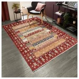 Teppich LUXOR living "Rocco", rot, multi 2, B:160cm H:11mm L:240cm, Polyester, Teppiche, Teppich, Vintage-Look, verschiedene Designs, mit Fransen, Wohnzimmer