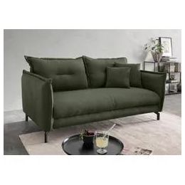 3-Sitzer Home Affaire "LAVA Breite 198 cm, modern und elegant, aktuelle Kissenoptik, bequem", moosgr&uuml;n, B:198cm H:94cm T:110cm, Sofas, Armlehnen verstellbar