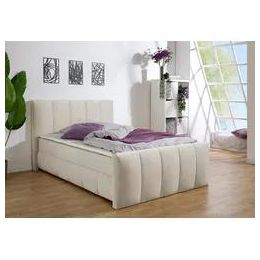 Boxbett Home Affaire "Hanelore inkl. Bettkasten und Topper", beige, B:152cm L:220cm, Komplettbetten, Boxbett mit Bettkasten und Fu&szlig;teil, inkl. Topper