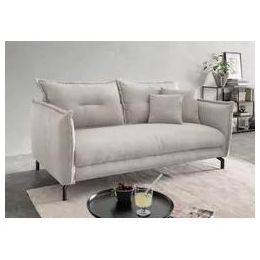 3-Sitzer Home Affaire "LAVA Breite 198 cm, modern und elegant, aktuelle Kissenoptik, bequem", silber, B:198cm H:94cm T:110cm, Sofas, Armlehnen verstellbar