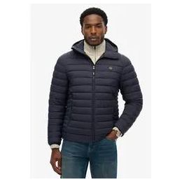 Steppjacke Superdry "Hooded Fuji Lite Jacket", Herren, Gr. L, eclipse navy, Steppware, Obermaterial: 100% Nylon, unifarben, h&uuml;ftlang, Jacken Steppjacke, slim fit Form, mit Kapuze