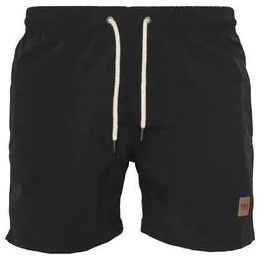 Badeshorts Urban Classics "Urban Classics Herren Block Swim Shorts", Gr. M, US-Gr&ouml;&szlig;en, blk, blk, 100% Polyamid, Badehosen Badeshorts