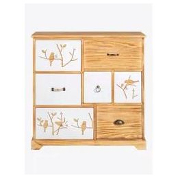 Kommode Heine HOME, beige (natur, wei&szlig;), B:85cm H:85cm T:36cm, MDF, Sideboards, Kommode