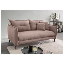 3-Sitzer Home Affaire "LAVA Breite 198 cm, modern und elegant, aktuelle Kissenoptik, bequem", rosa, B:198cm H:94cm T:110cm, Sofas, Armlehnen verstellbar