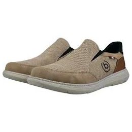 Slip-On Sneaker Bugatti, Herren, Gr. 43, beige, Lederimitat, Textil, Schuhe, Freizeitschuh, Schlupfschuh, Slipper mit Logo-Icon