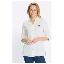 Longbluse Classic Basics, Damen, Gr. 44, wei&szlig;, 100% Baumwolle, unifarben, Blusen Longbluse