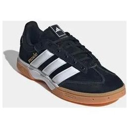 Hallenschuh Adidas PERFORMANCE "SPEZIALIST INDOOR", Herren, Gr. 46, core schwarz, ftwr wei&szlig;, grau three, Leder, Textil, Schuhe Hallenschuh, Handballschuh
