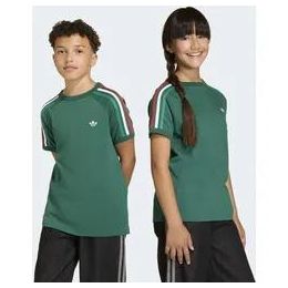 T-Shirt Adidas ORIGINALS "3 STRIPE TEE", M&auml;dchen, Gr. 164, team dunkelgr&uuml;n, wei&szlig;, Obermaterial: 100% Baumwolle, normal, Rundhals, Shirts T-Shirt