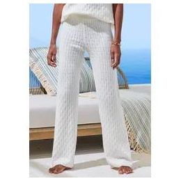 Strickhose French Connection, Damen, Gr. 36/38, N-Gr, creme, Strick, Obermaterial: 33% Nylon, 32% Polyacryl, 30% Baumwolle, 5% Elasthan, Zopfmuster, bequem lang, Hosen, aus hochwertigem Strick, Loungewear