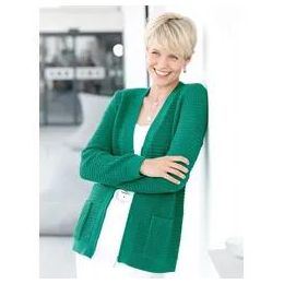 Cardigan Classic Basics, Damen, Gr. 50, smaragd, 100% Polyacryl, unifarben, Strickjacken