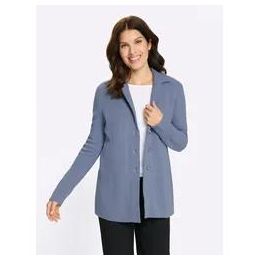 Strickjacke Classic Basics, Damen, Gr. 50, taubenblau, 80% Polyacryl, 20% metallisierte Fasern, unifarben, Strickjacken Strickjacke