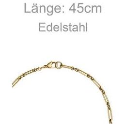 Kette ohne Anh&auml;nger Jobo "Paperclip", goldfarben, Halsketten, Damen, Edelstahl, L: 45, Edelstahl goldfarben 45 cm
