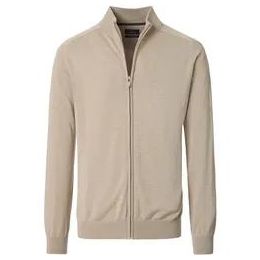 Strickjacke Casamoda "Casamoda Strickjacke uni", Herren, Gr. XL, champagner beige, 100% Baumwolle, Strickjacken Strickjacke