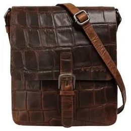 Umh&auml;ngetasche Bugatti "NEVIO", Damen, Gr. B/H/T: 22cm x 24cm x 6cm onesize, cognac, Leder, leicht gl&auml;nzend, unifarben, Taschen Umh&auml;ngetasche, echt Leder