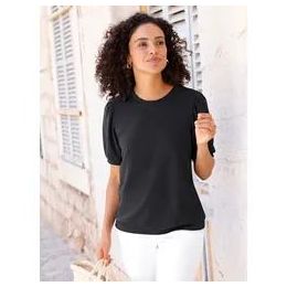Kurzarmshirt Inspirationen "Kurzarm-Shirt", Damen, Gr. 44, schwarz, 50% Modal, 44% Polyester, 6% Elasthan, unifarben, Rundhals, Shirts