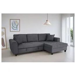 Ecksofa TRENDS BY HG "Moritz, L-Form", d505 enjoy new 24 grafite,, B:265cm H:86cm T:150cm, 92% Polyester;8% Nylon, Sofas, Ecksofa, inkl. Bettfunktion und Bettkasten, inkl. 2 Zierkissen