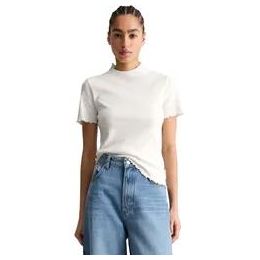 Marc O'Polo T-Shirt MARC O'POLO DENIM "aus Organic Cotton-Stretch-Jersey", Damen, Gr. XXL, silky wei&szlig;, Obermaterial: 96% Baumwolle, 4% Elasthan, unifarben, Basic, slim fit, Babylock, Shirts T-Shirt