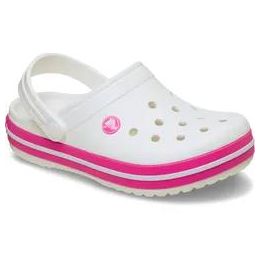 Clog Crocs "Crocband Clog K", Kinder, Gr. 38, wei&szlig;, pink, CrosliteTM, kontrastfarbene Details, Schuhe Clog, Sommerschuh, Schlappen, Hausschuh, Badeschuh mit Kontrast-Akzenten