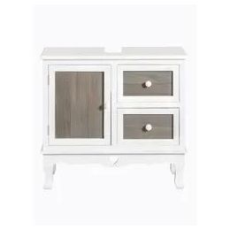 Waschbeckenunterschrank Heine HOME, grau (wei&szlig;, grau), B:65cm H:60cm T:30cm, MDF, Schr&auml;nke, Waschbeckenunterschrank