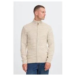 Strickjacke Blend "BHDano", Herren, Gr. S, bone wei&szlig;, Grobstrick, 70% Baumwolle (Recycled), 30% Polyester (Recycled), meliert, normal normal, hoch geschlossener Ausschnitt, Strickjacken Strickjacke, Stilvolle Grobstrick-Jacke mit Stehkragen