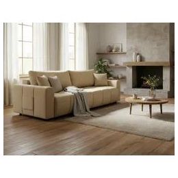 Schlafsofa OTTO HOME "YLVAA 3-Sitzer, 239 cm - OTTO. Verl&auml;ssliche Qualit&auml;t.", beige, B:239cm H:80cm T:52cm, Sofas, Schlafsofa, Schlaffunktion(132/198), Bettkasten, Feinstruktur-Bezug