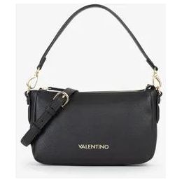 Schultertasche Valentino BAGS "BRIXTON", Damen, Gr. B/H/T: 25cm x 15,5cm x 7,5cm, schwarz, Lederimitat, Taschen Schultertasche, Damen Henkeltasche, Umh&auml;ngetasche mit Logo