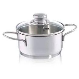 Kochtopf Fissler "H&auml;ppchen", silber (edelstahlfarben), H:12,5cm &Oslash;:14cm, T&ouml;pfe, Fleischtopf Kochtopf, Induktions-geeignet, inklusive Glasdeckel