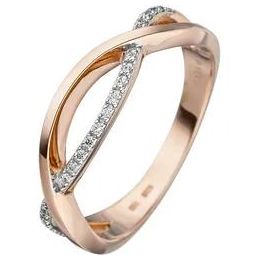 Diamantring Jobo "Ring Ros&eacute;goldring" Gr. 60, ros&eacute;gold 585, Fingerringe, Damen, 60, SI = kleine Einschl&uuml;sse, Diamanten Ros&eacute;gold 585, Diamanten, Ros&eacute;gold 585, Diamantring, 585 Ros&eacute;gold mit 20 Diamanten