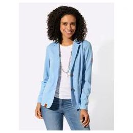 Jackenblazer Casual Looks "Blazer", Damen, Gr. 42, eisblau, 76% Polyester, 20% Viskose, 4% Elasthan, Blazer