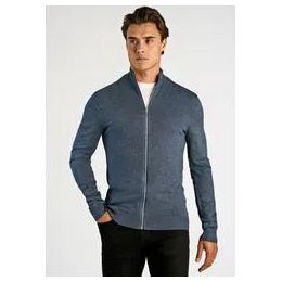 Strickjacke LINDBERGH "Cardigan Slim Fit", Herren, Gr. XL, dk blau blend, Obermaterial: 80% Viskose, 20% Nylon, unifarben, Strickjacken Strickjacke