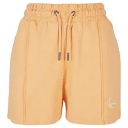 Stoffhose Karl Kani "Karl Kani Damen KW222-053-1 Small Signature Sweat Shorts", Damen, Gr. S, US-Gr&ouml;&szlig;en, apricot, 80% Baumwolle, 20% Polyester, loose fit, Hosen Stoffhose